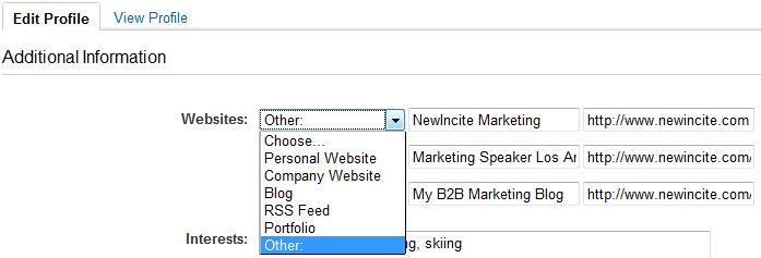 Optimize LinkedIn Profile Website links — NewIncite